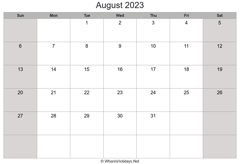 Editable Calendar 2023 | WhenIsHolidays.Net